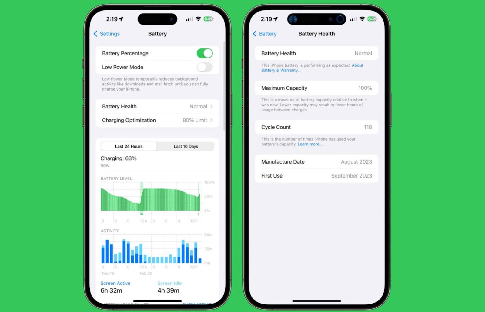 iOS 17.4 oferă extra informaţii despre baterie, în zona Battery Health