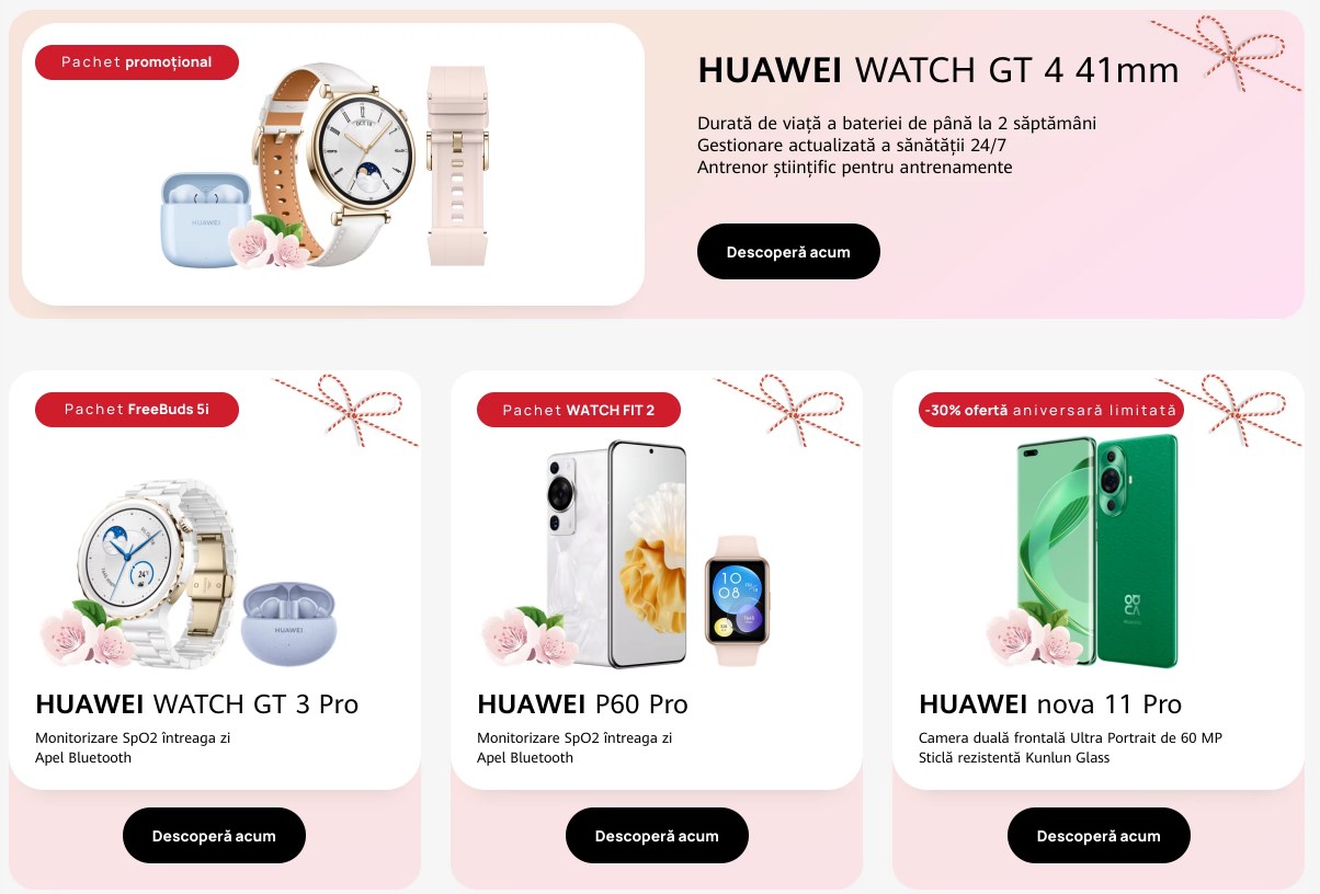 HUAWEI Store a pregătit oferte speciale de Ziua Femeii; Iată ce cadouri ...